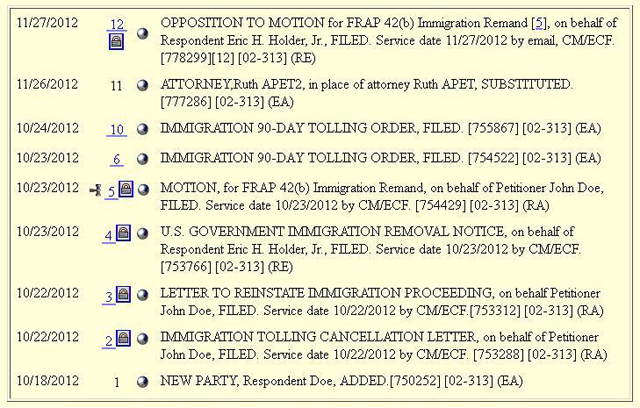How To Use CM/ECF : Selecting the related previous entry